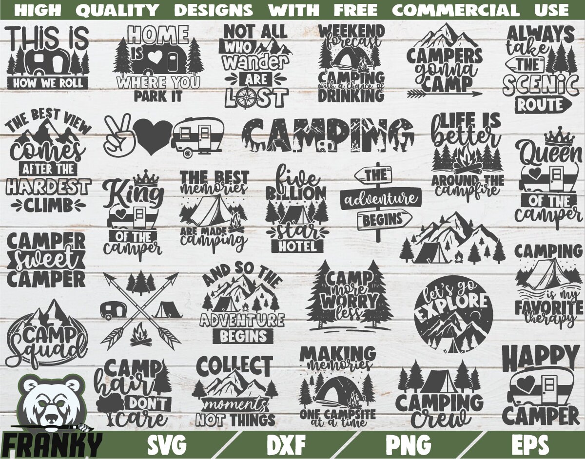 Camping Bundle SVG 28 Designs Camping SVG Camper SVG - Etsy
