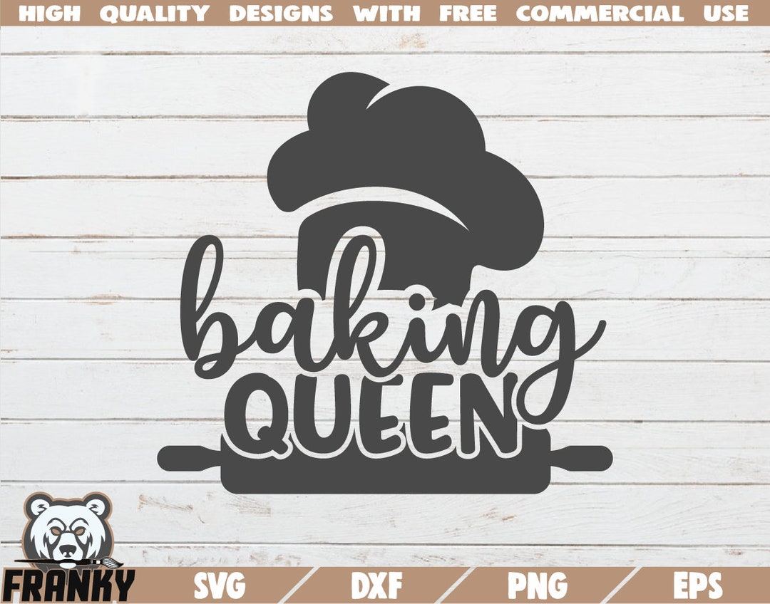 Baking Queen SVG - Cut File - DXF File - Kitchen Design Svg - Apron ...