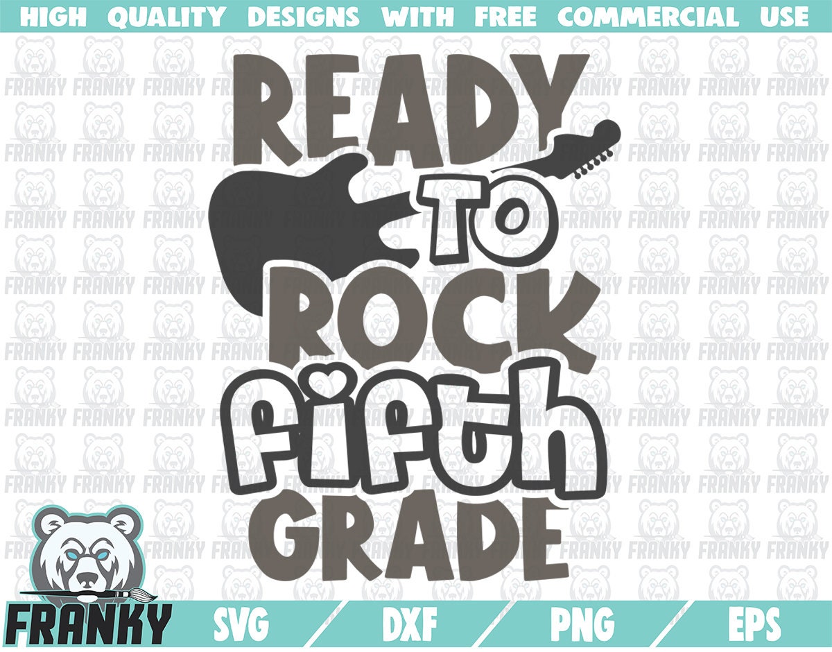 Ready to Rock Fifth Grade SVG Cut File DXF File 5th | Etsy