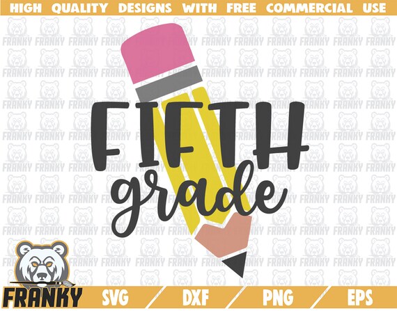 Fifth Grade SVG Cut File DXF File 5th Grade Svg Fifth | Etsy