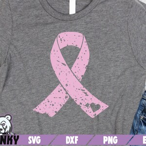 Distressed Pink Ribbon SVG - DXF File - Cut File - Awareness Ribbon SVG ...
