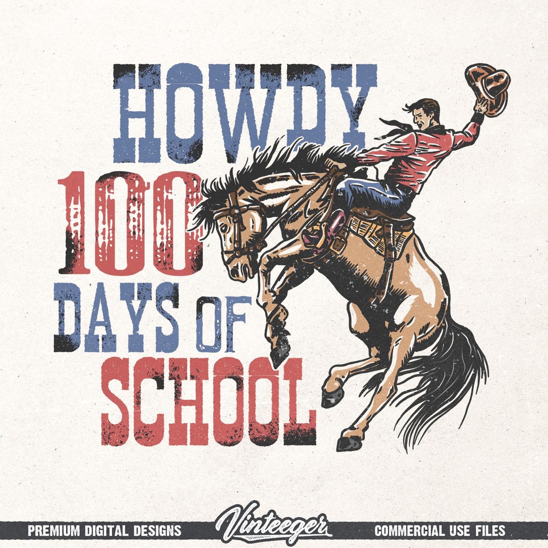 Howdy 100 Days of School PNG | Sublimation Design | Instant Download ...