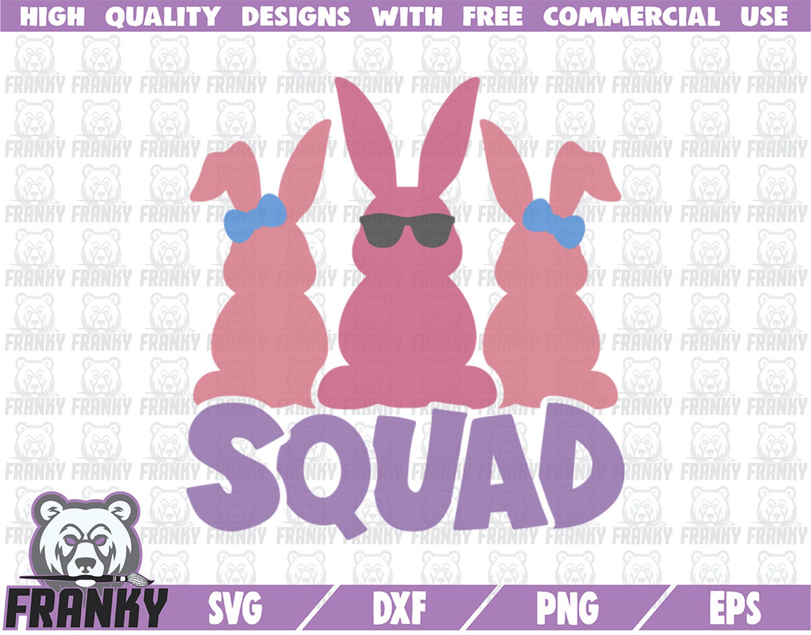 Easter Squad SVG Bunny Squad SVG Cut File DXF File - Etsy