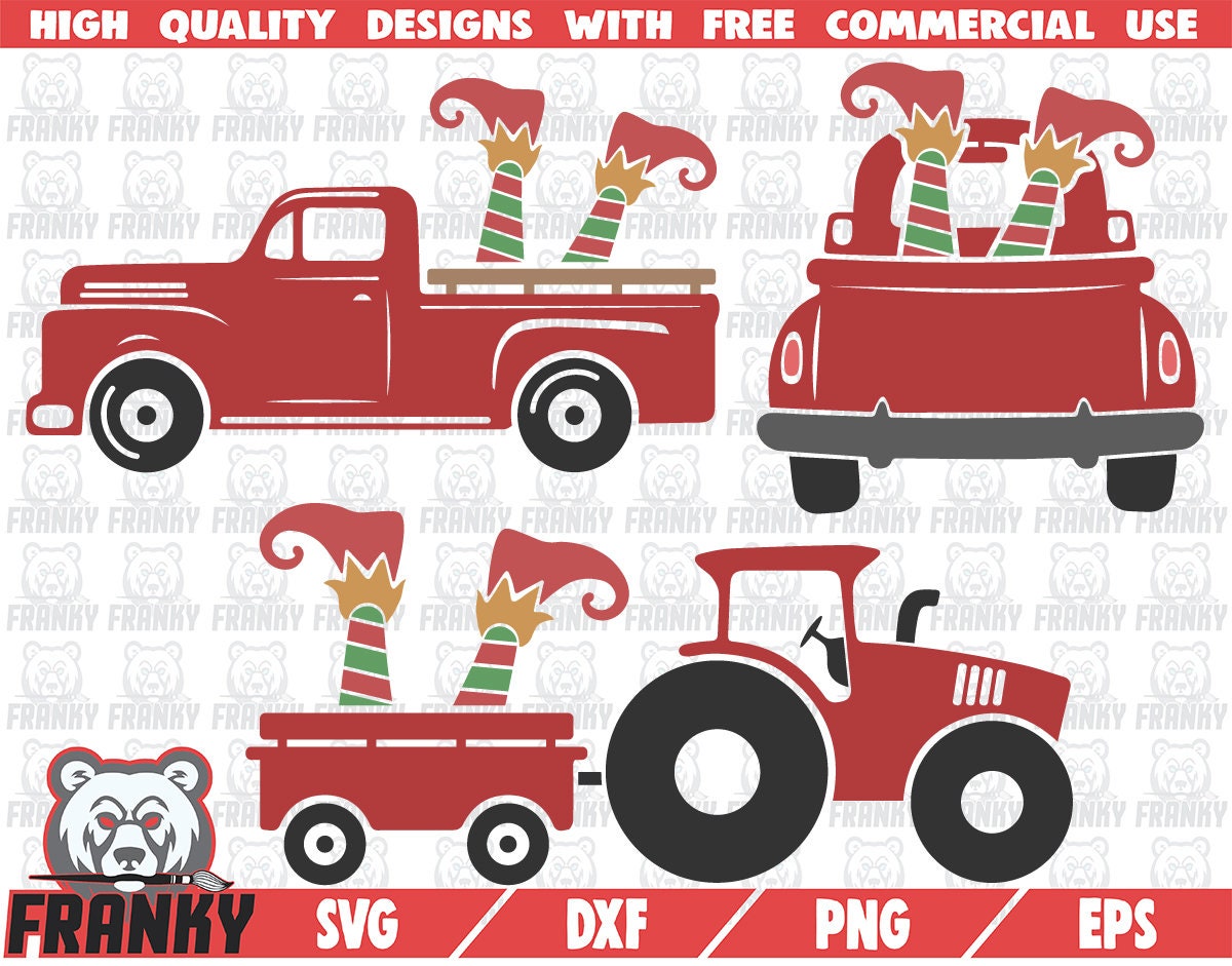 Truck With Elf SVG Instant Download Printable Cut File | Etsy