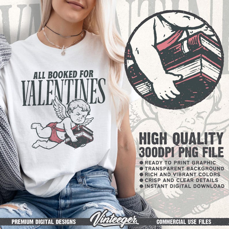 All Booked for Valentines PNG - Valentine's Day Shirt Graphic - Book ...