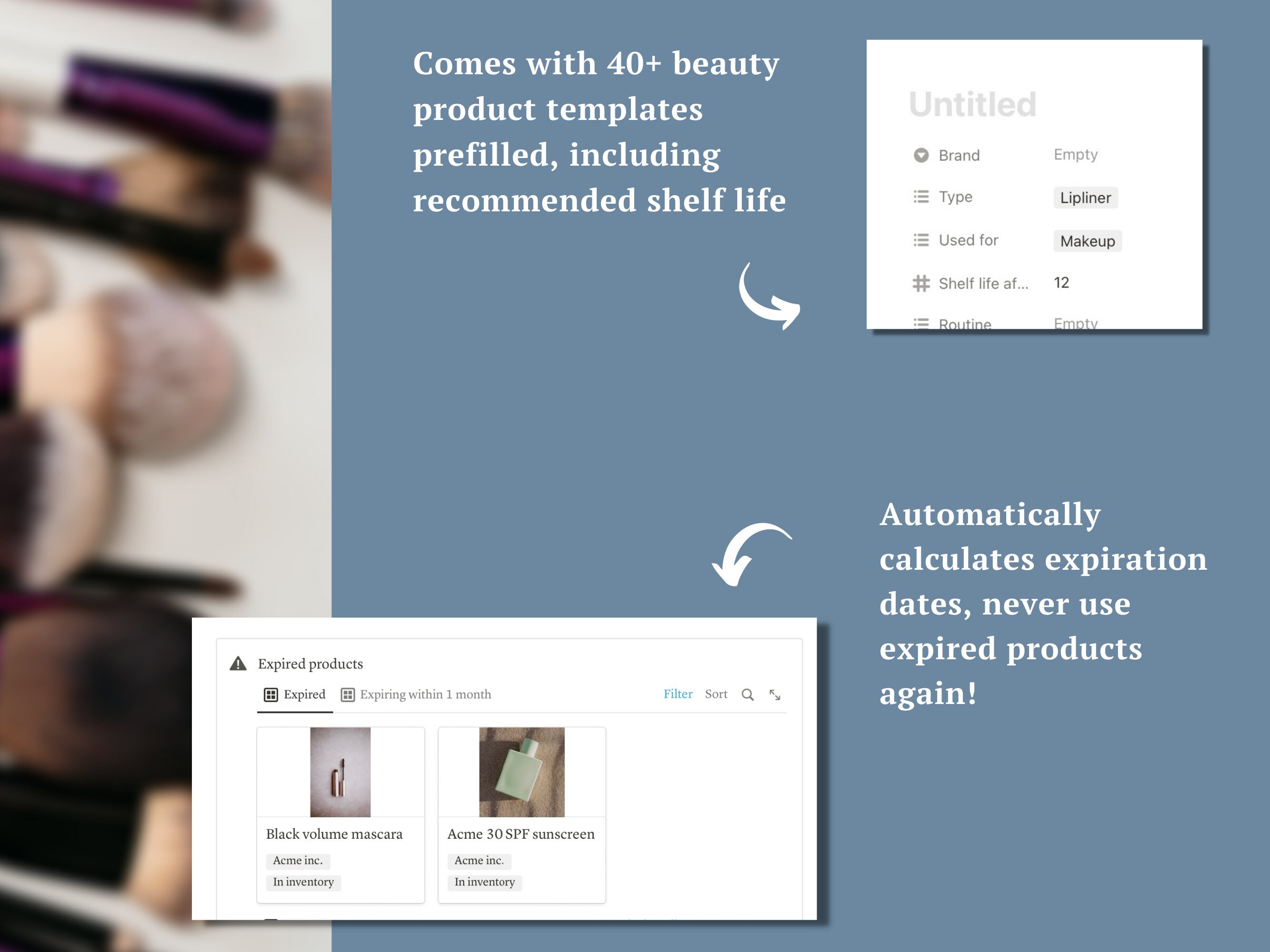 Beauty and Skincare Organizer Notion Template, Makeup Organizer All in ...