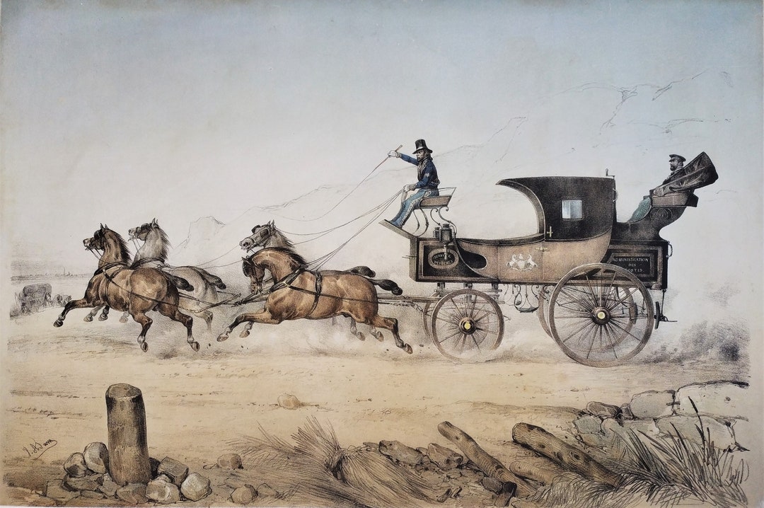 Victor Adam Lithograph – 19th Century Horse & Carriage Print - Etsy
