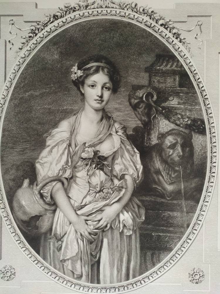 Antique Etching Engraving Victorian Portrait of a Beautiful - Etsy