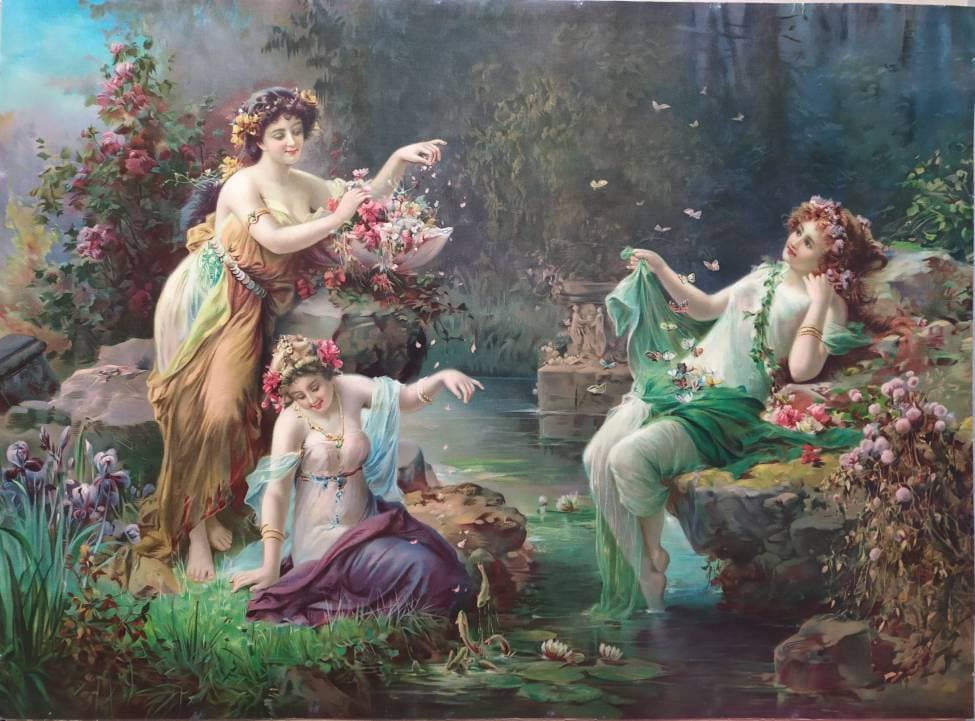 Nymphs Greek Mythology Drawing