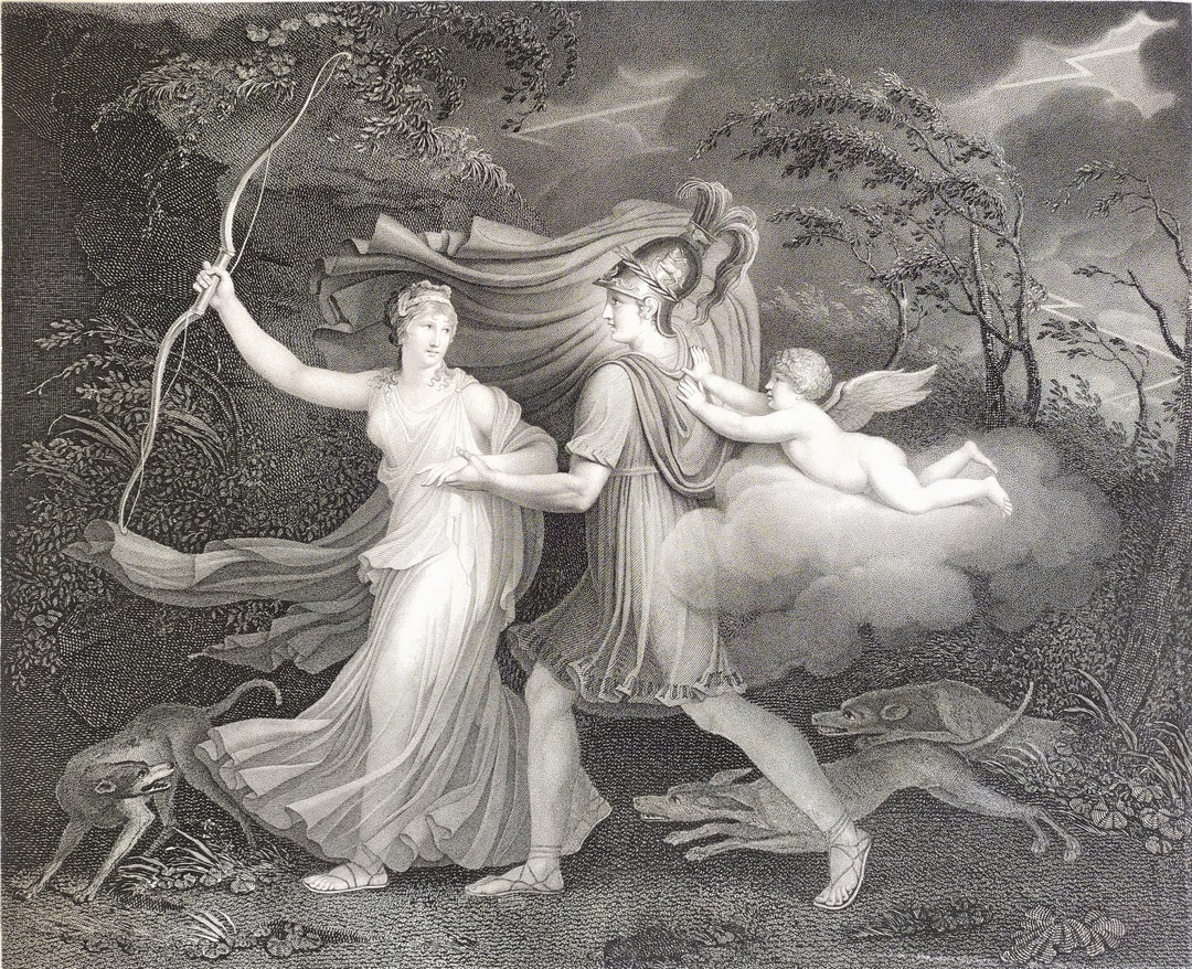 Antique Etching Mythological Engraving Greek Mythology Art Neoclassic ...