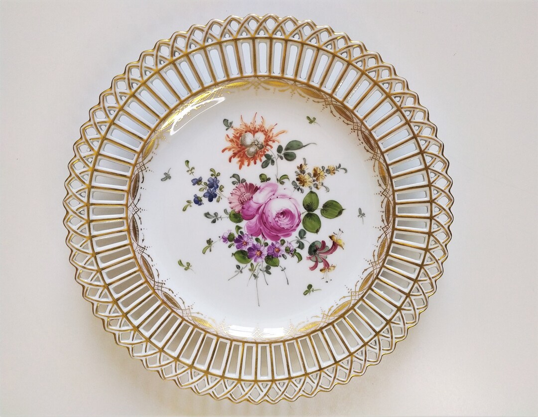 Dresden Porcelain Plate Hand Painted Decor - Etsy