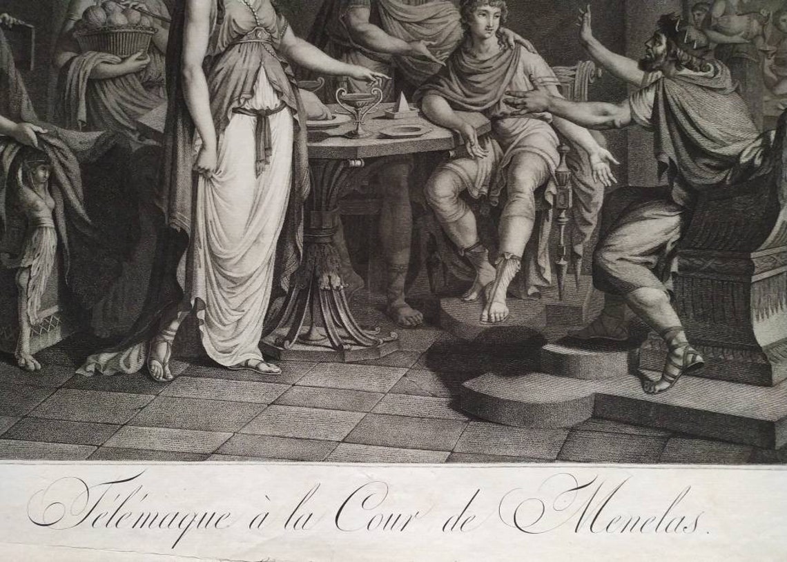 Greek Mythology Etching After French Antique Oil Painting Engraving ...
