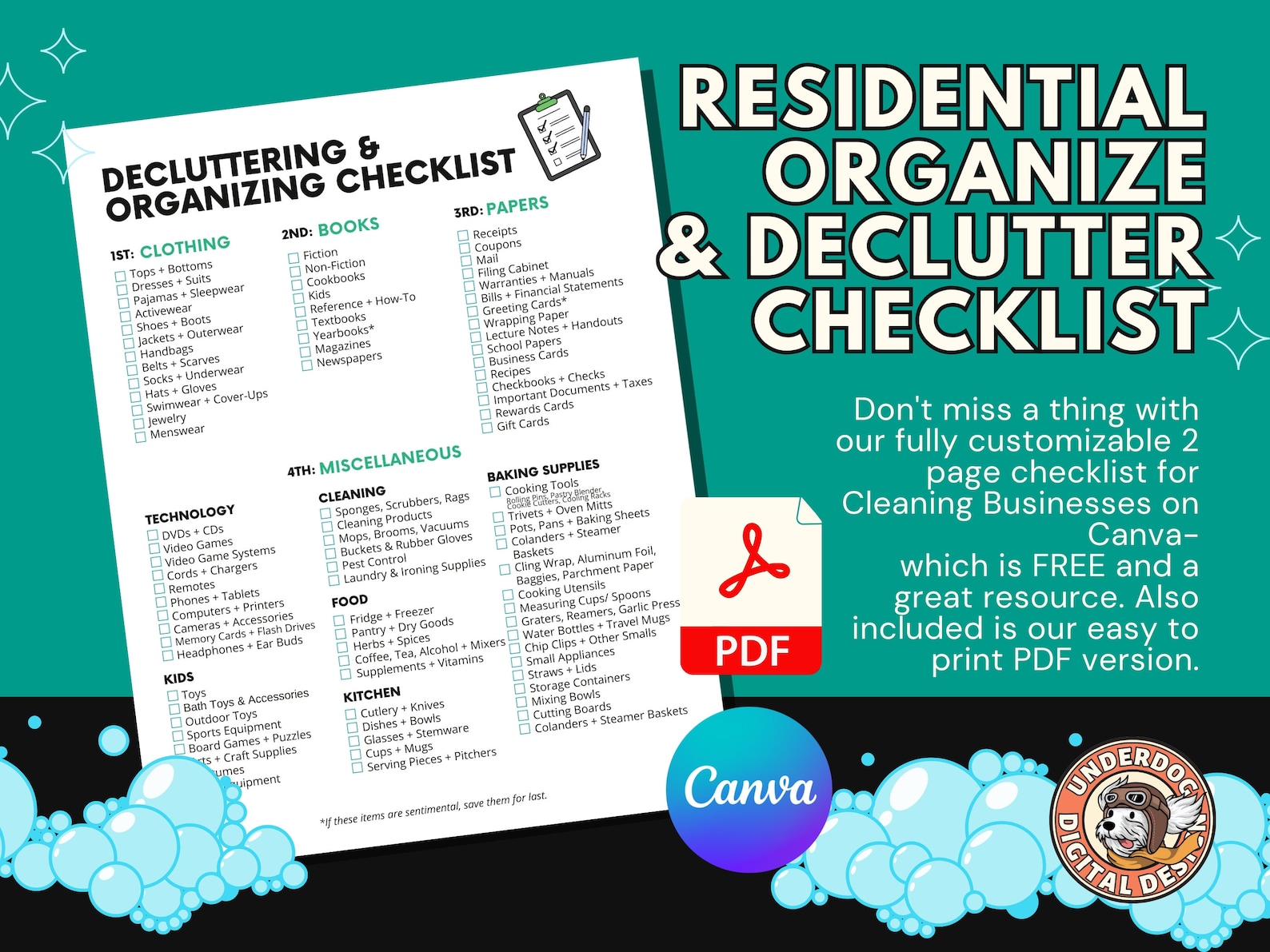 Residential & Home Organizing and Declutter Checklist - Etsy