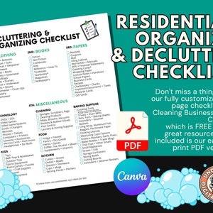 Residential & Home Organizing and Declutter Checklist - Etsy