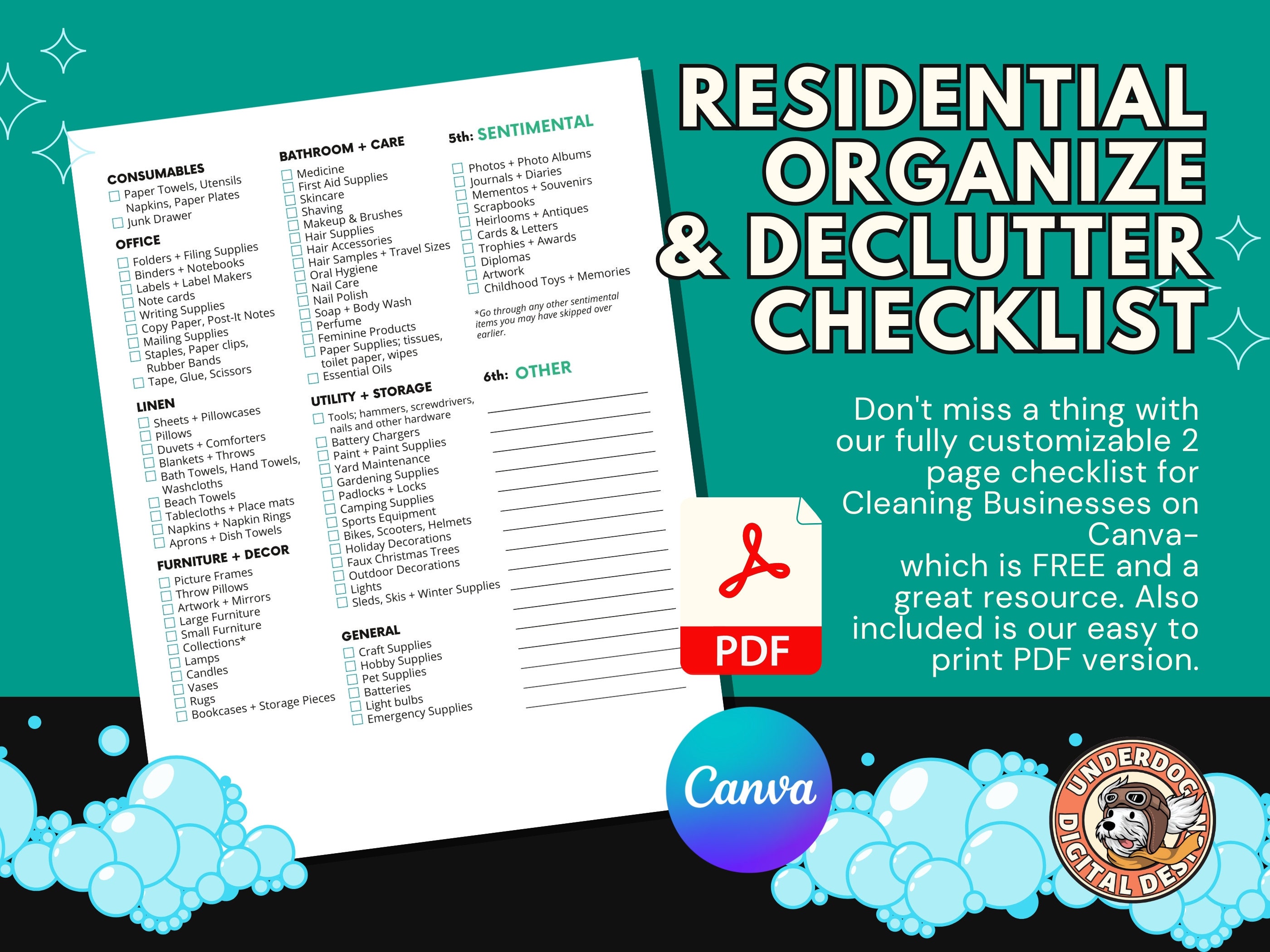 Residential & Home Organizing and Declutter Checklist - Etsy