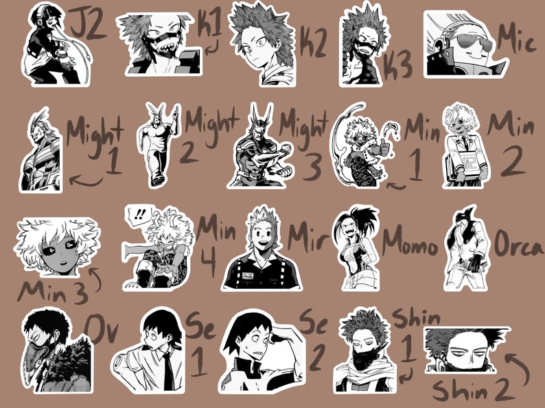 Pack Of 80 Mha Bnha Manga Stickers My Hero Academia Stickers Etsy