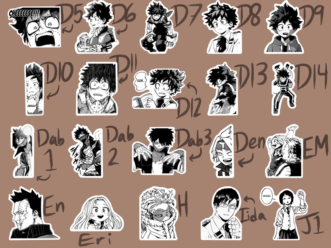 Pack of 80 MHA/BNHA manga stickers my hero academia stickers | Etsy