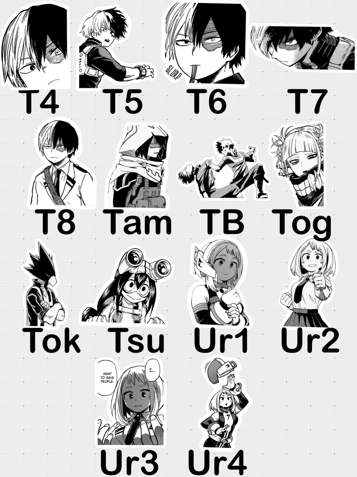 Pack of 78 MHA/BNHA manga stickers my hero academia stickers | Etsy