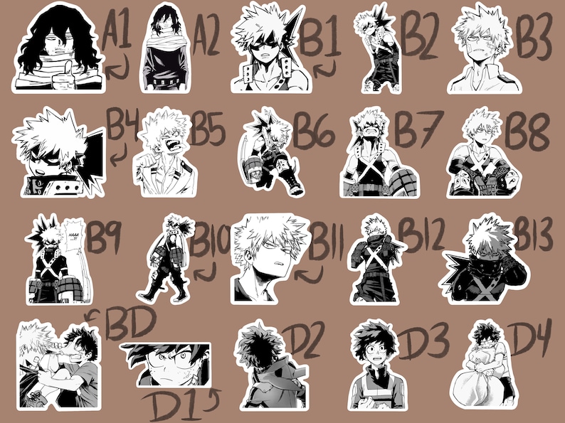 Pack Of 80 Mha Bnha Manga Stickers My Hero Academia Stickers Etsy