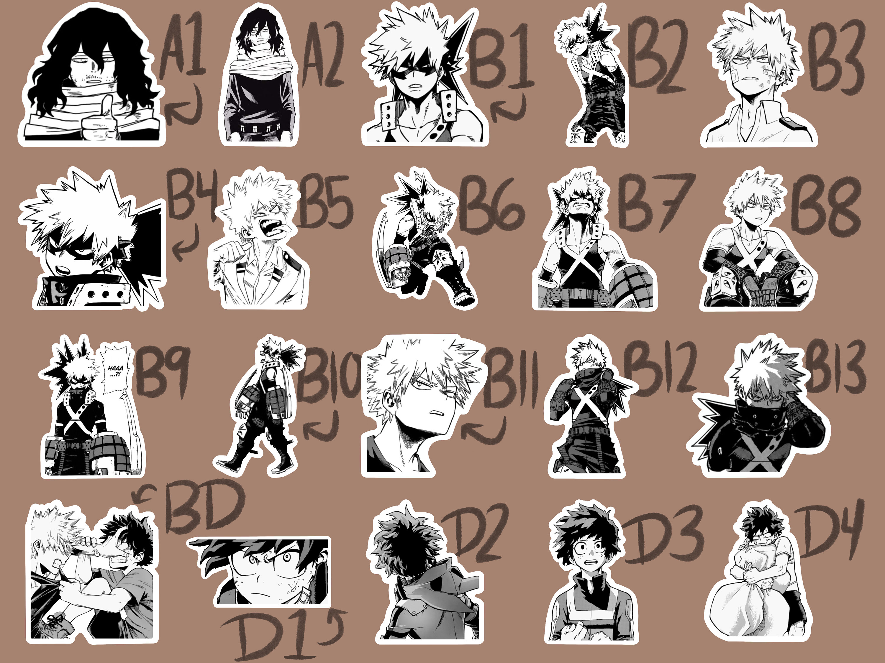 Pack of 80 MHA/BNHA Manga Stickers My Hero Academia Stickers - Etsy UK