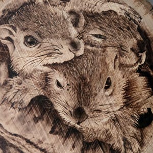 Original Squirrel Art, Wood Burning Mini Art, Cute Baby Animal Wall Art ...