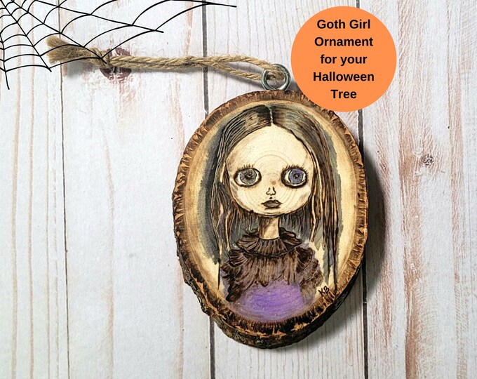 Christmas Tree Ghost Hand Painted Wood Slice Ornament 2023 Christmas ...