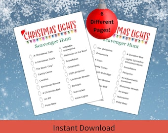 Christmas Lights Scavenger Hunt Printable, Christmas Scavenger Hunt ...