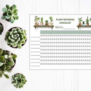Plant Watering Schedule Printable, Houseplant Care Sheet, Monthly Plant ...