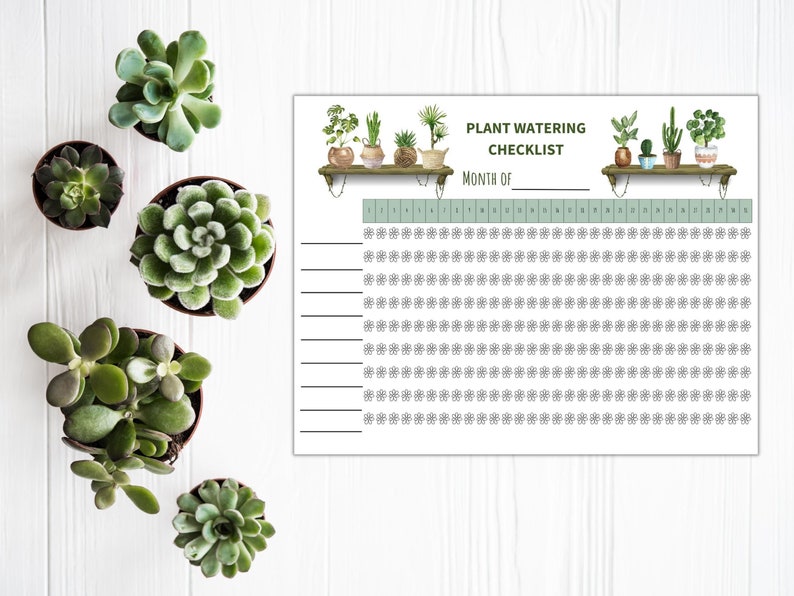 Plant Watering Schedule Printable, Houseplant Care Sheet, Monthly Plant ...