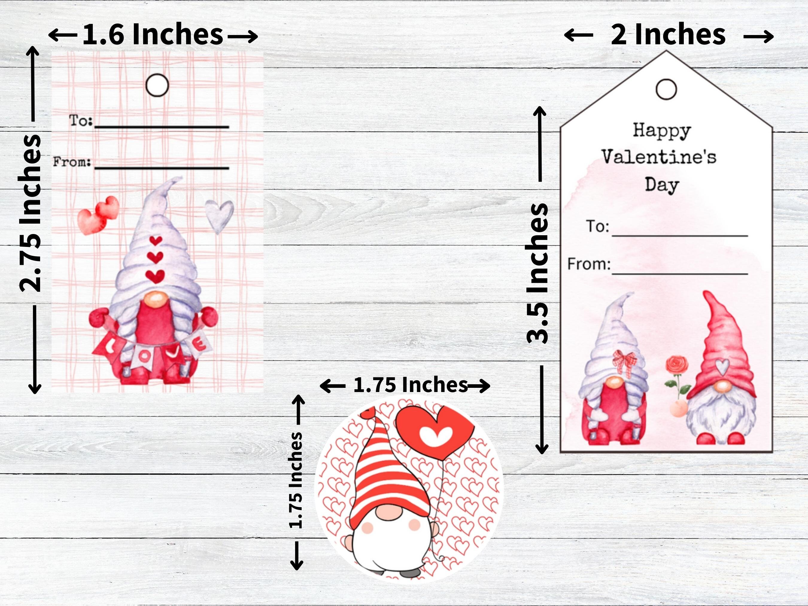 Valentines Gnome Gift Tag Printable Digital Download Favor - Etsy