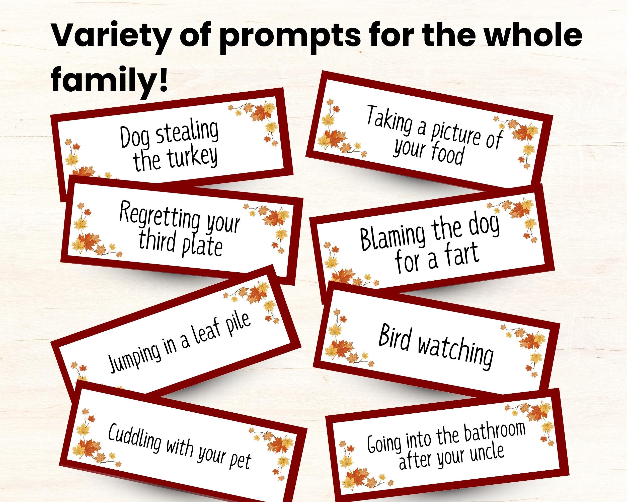 Thanksgiving Charades Game, Family Game, Group Fall Game, Friendsgiving ...