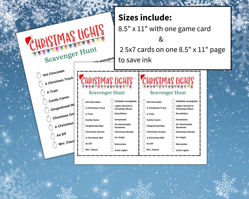Christmas Lights Scavenger Hunt Printable, Christmas Scavenger Hunt ...
