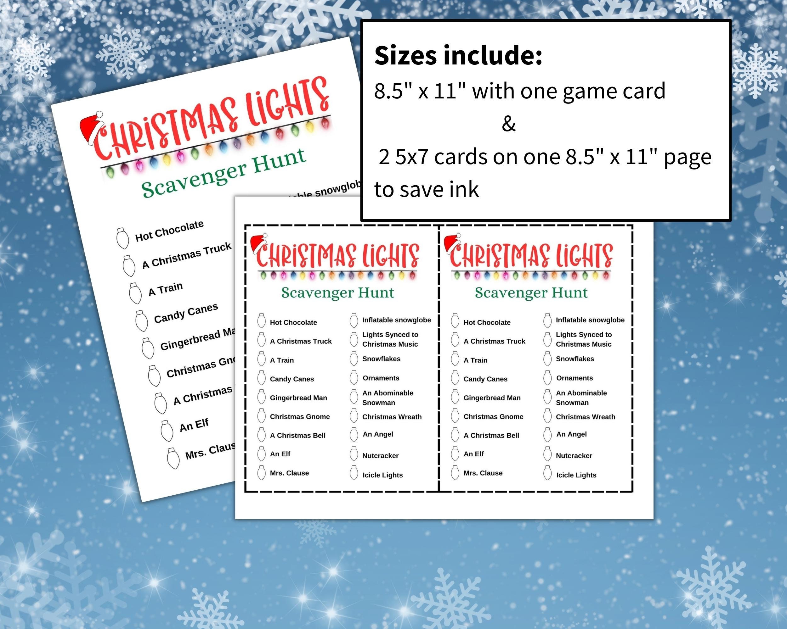 Christmas Lights Scavenger Hunt Printable, Christmas Scavenger Hunt ...