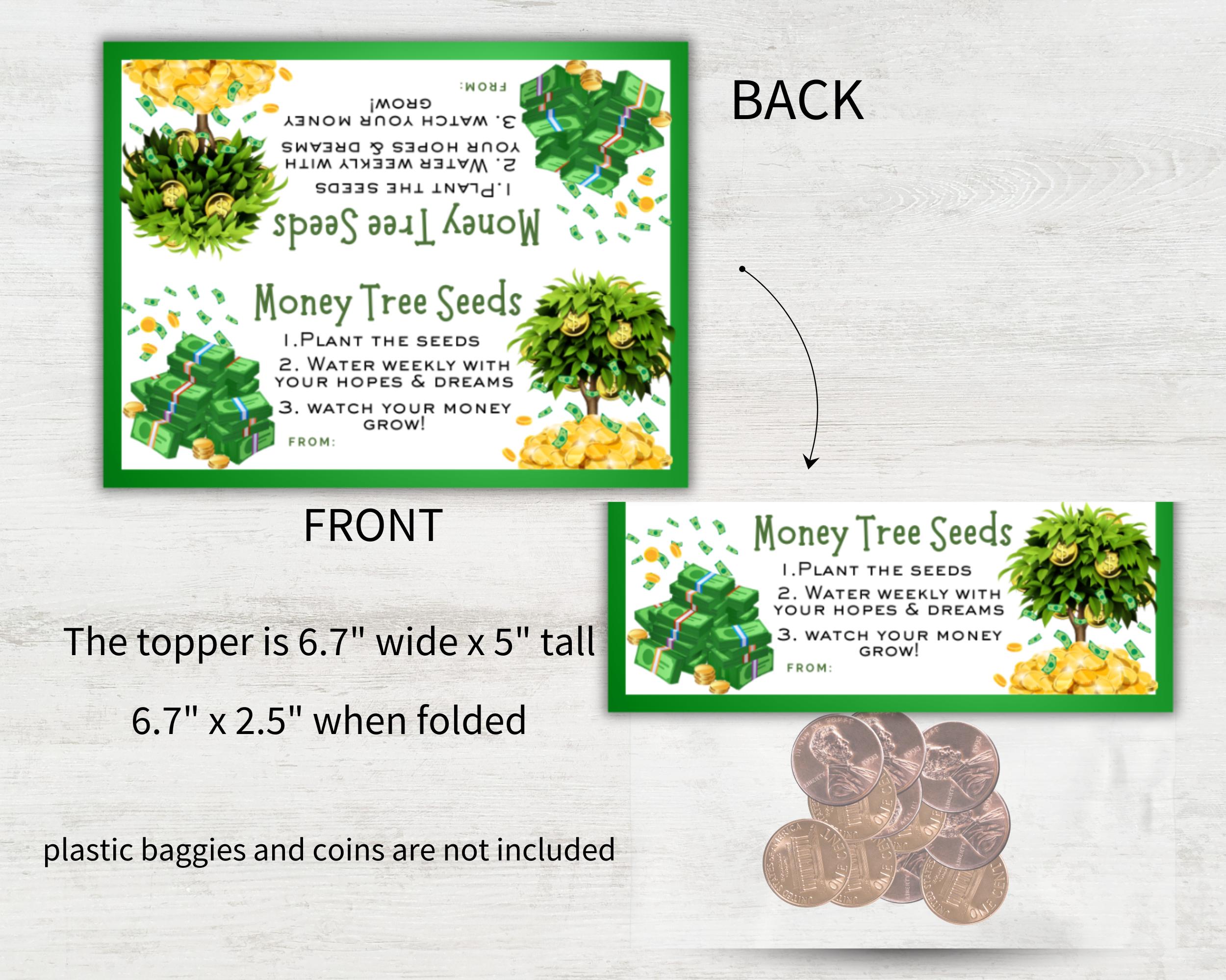 Money Tree Seeds Treat Bag Topper Gag Gift Printable for Birthday ...