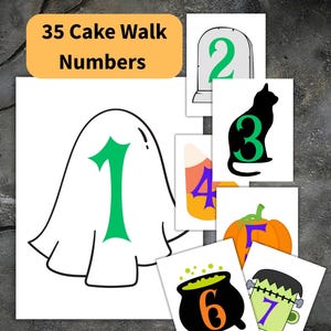Printable Cake Walk Halloween Numbers - Etsy