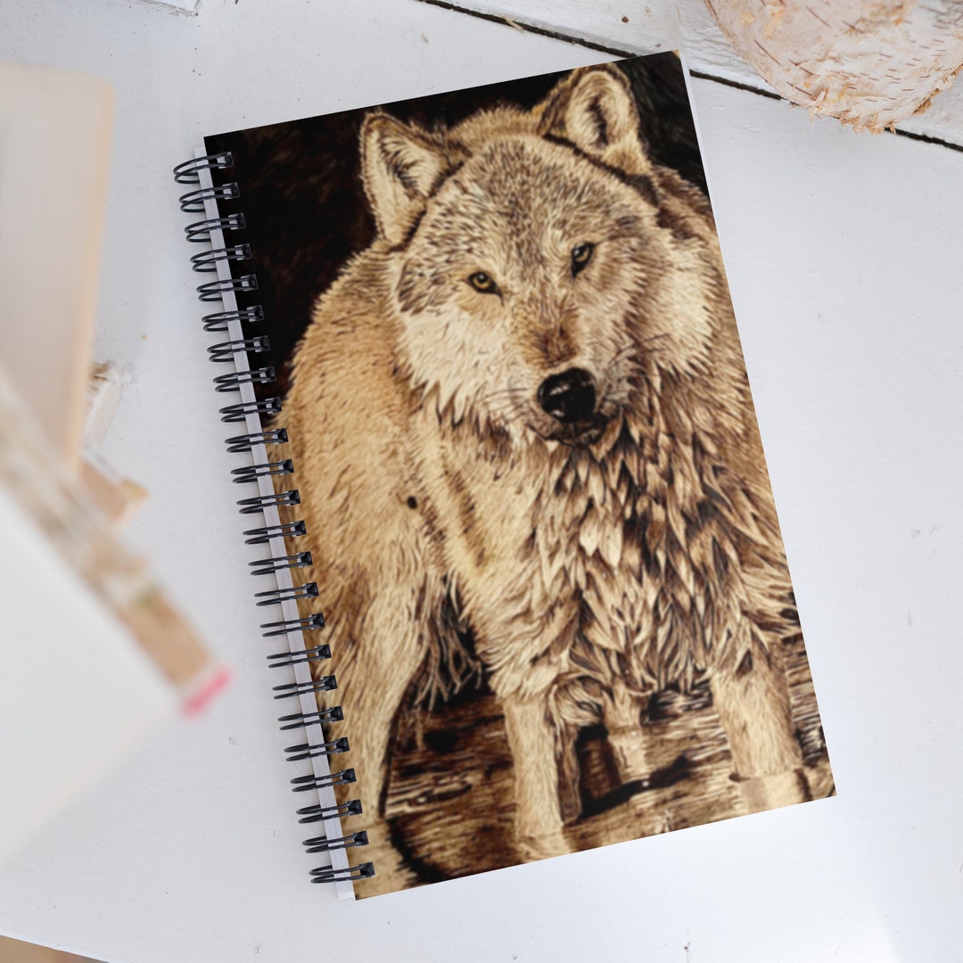 Wolf Dot Grid Spiral Notebook, Animal Journal, Soft Cover Animal ...