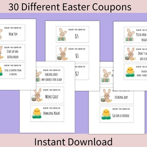 Easter Egg Coupons Printable, Easter Egg Hunt, Easter Bunny Coupons ...