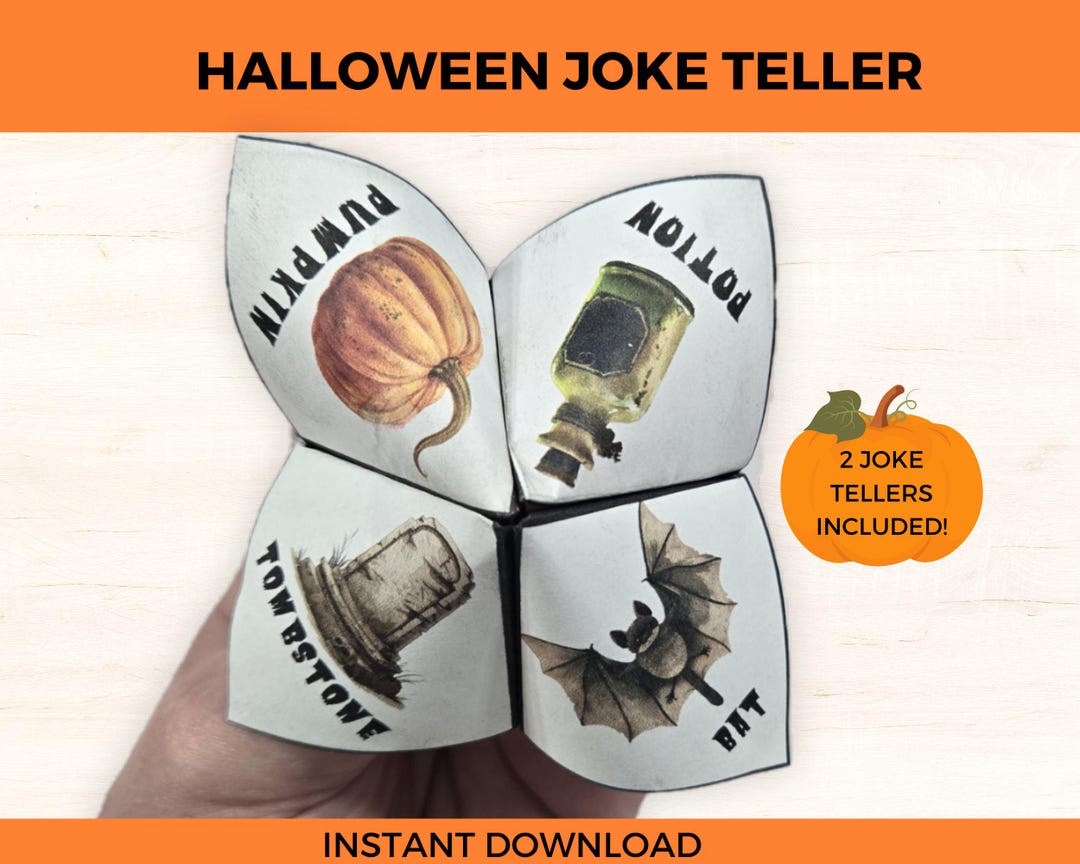 Halloween Joke Teller for Trunk or Treat, Trick or Treat Cootie Catcher ...