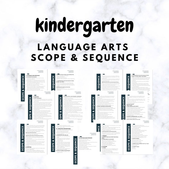Homeschool Kindergarten Language Arts Curriculum Scope and - Etsy