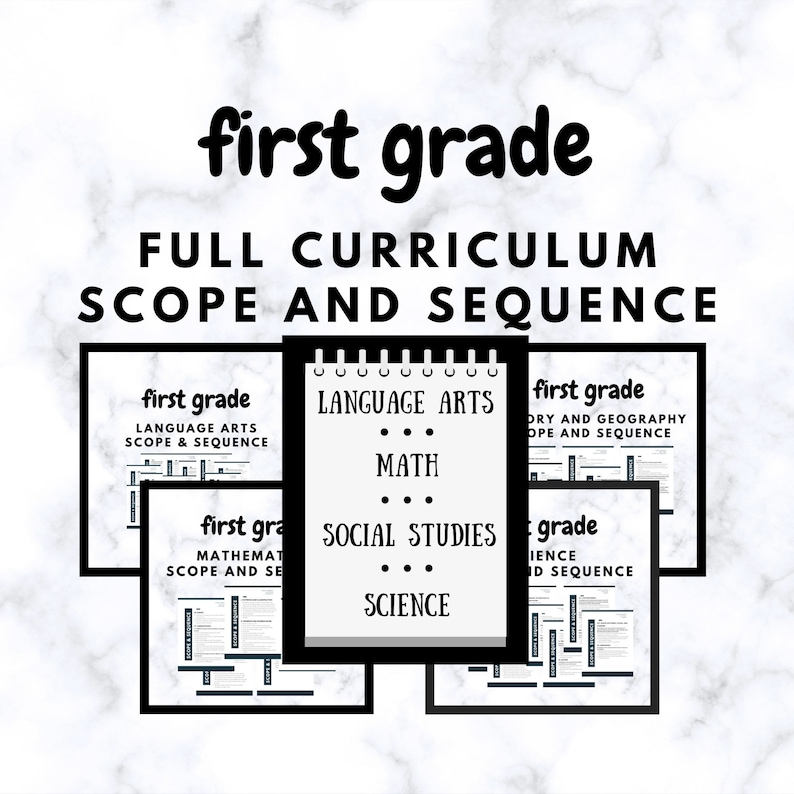 Homeschool First Grade Full Curriculum Scope and Sequence Printable ...