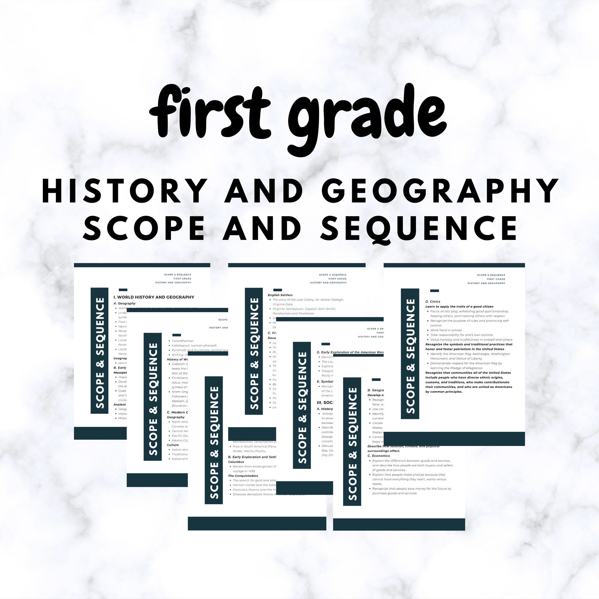 Homeschool First Grade History and Geography Social Studies Curriculum ...