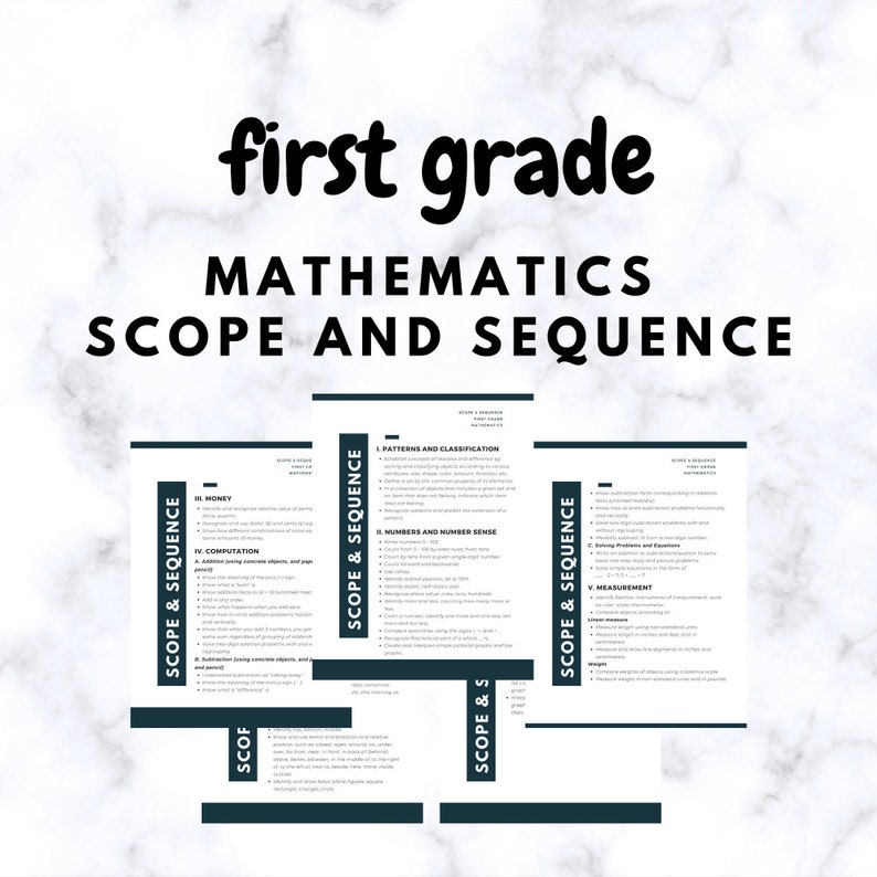 Homeschool First Grade Mathematics Curriculum Scope and Sequence ...