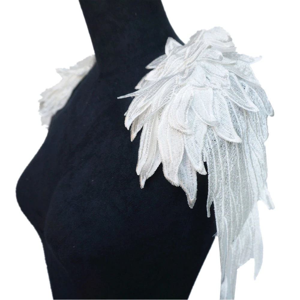 Off White Colored Applique 3D Angel Wing Applique Sewing - Etsy