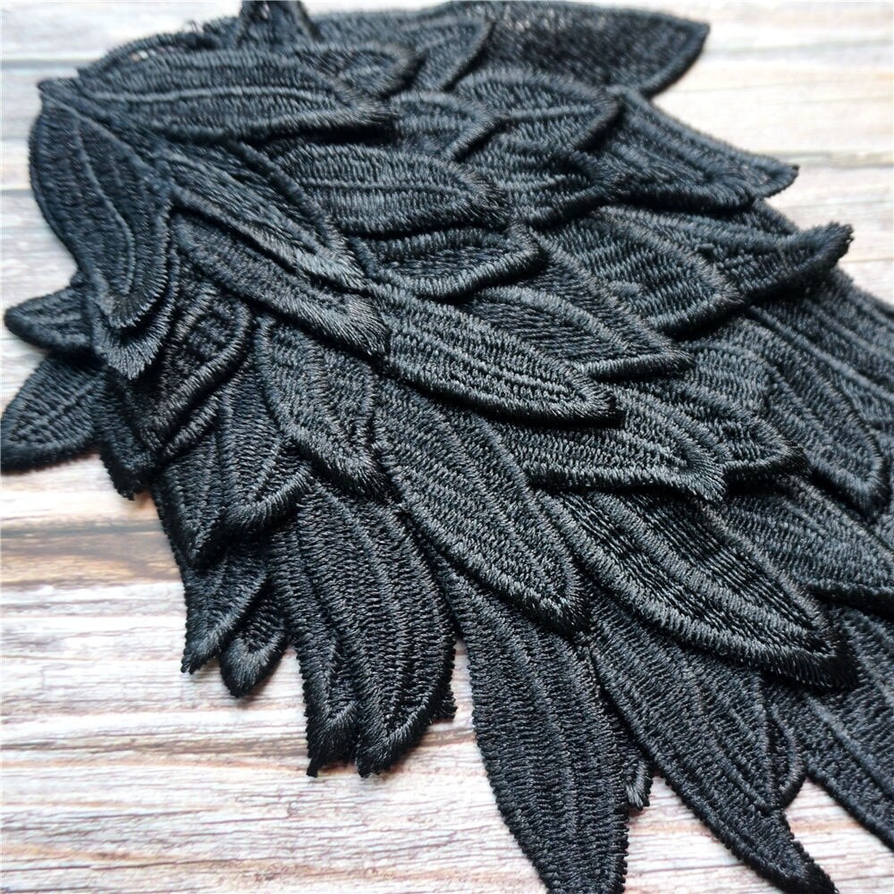 Black Colored Applique 3D Angel Wing Applique Sewing - Etsy