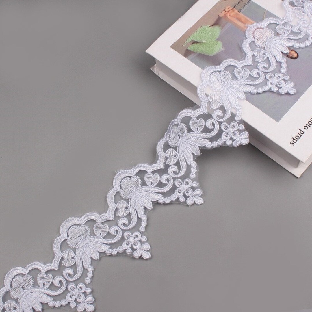 Bridal Lace Trim, White and Light Ivory Trim, White Alencon Lace Trim ...