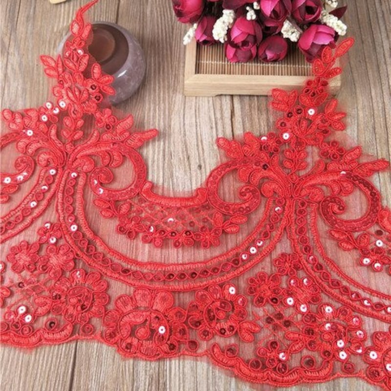 Red Lace Trim - Etsy