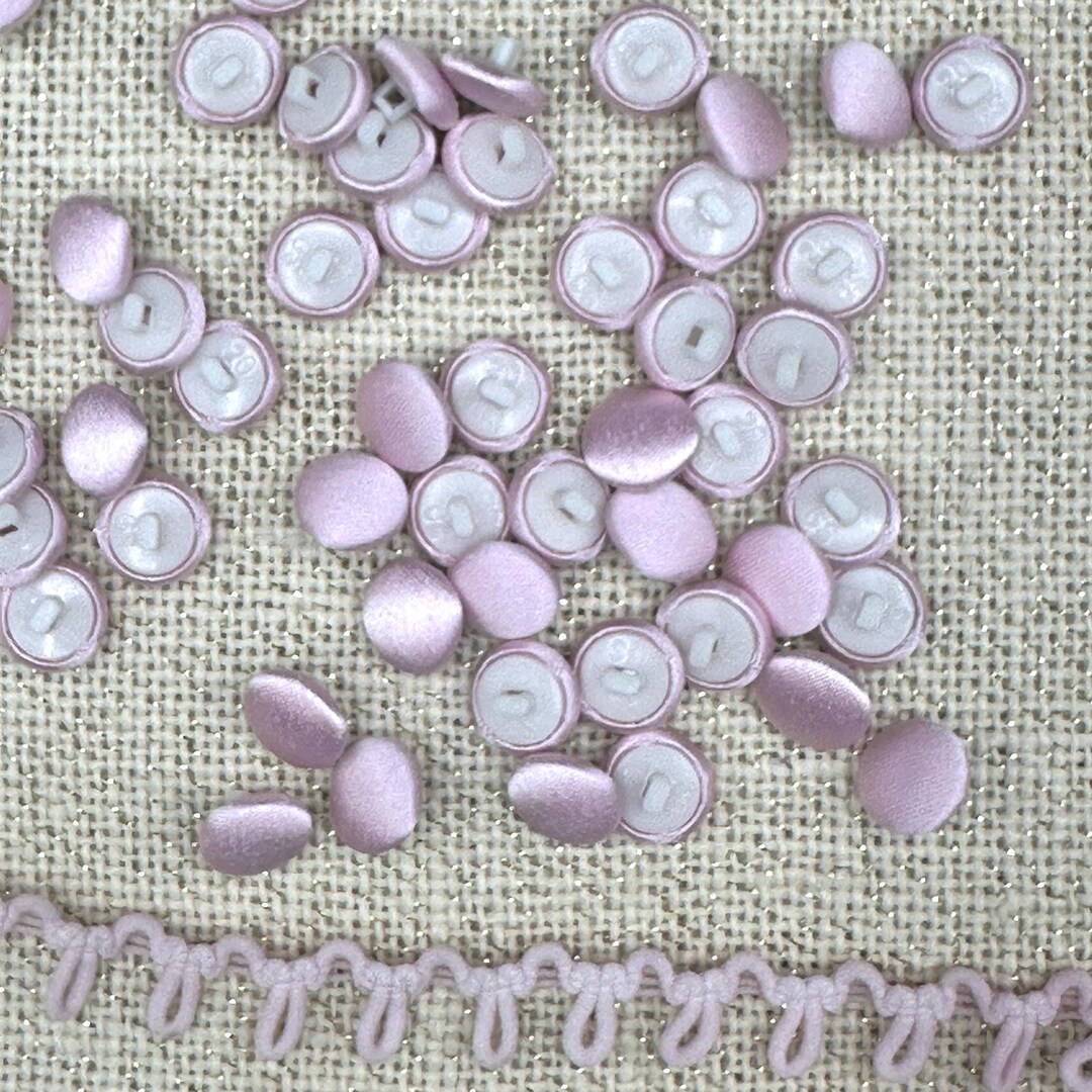 50 Light Pink Satin Buttons: 1/2" Bridal Dress Supplies With Button ...