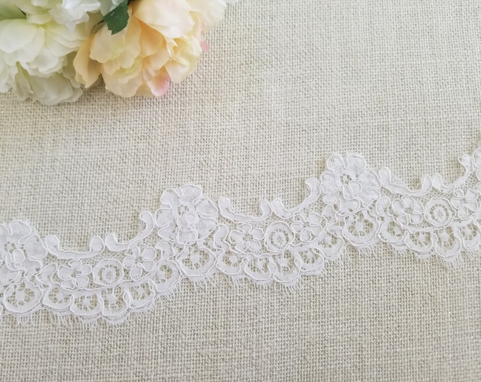 Bridal Lace Trim, Off-white Lace Trim, Eyelash Lace, Alencon Lace Trim ...