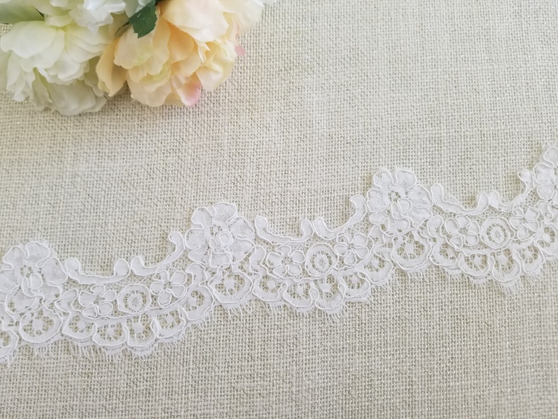 Bridal Lace Trim Off-white Lace Trim Eyelash Lace Alencon - Etsy