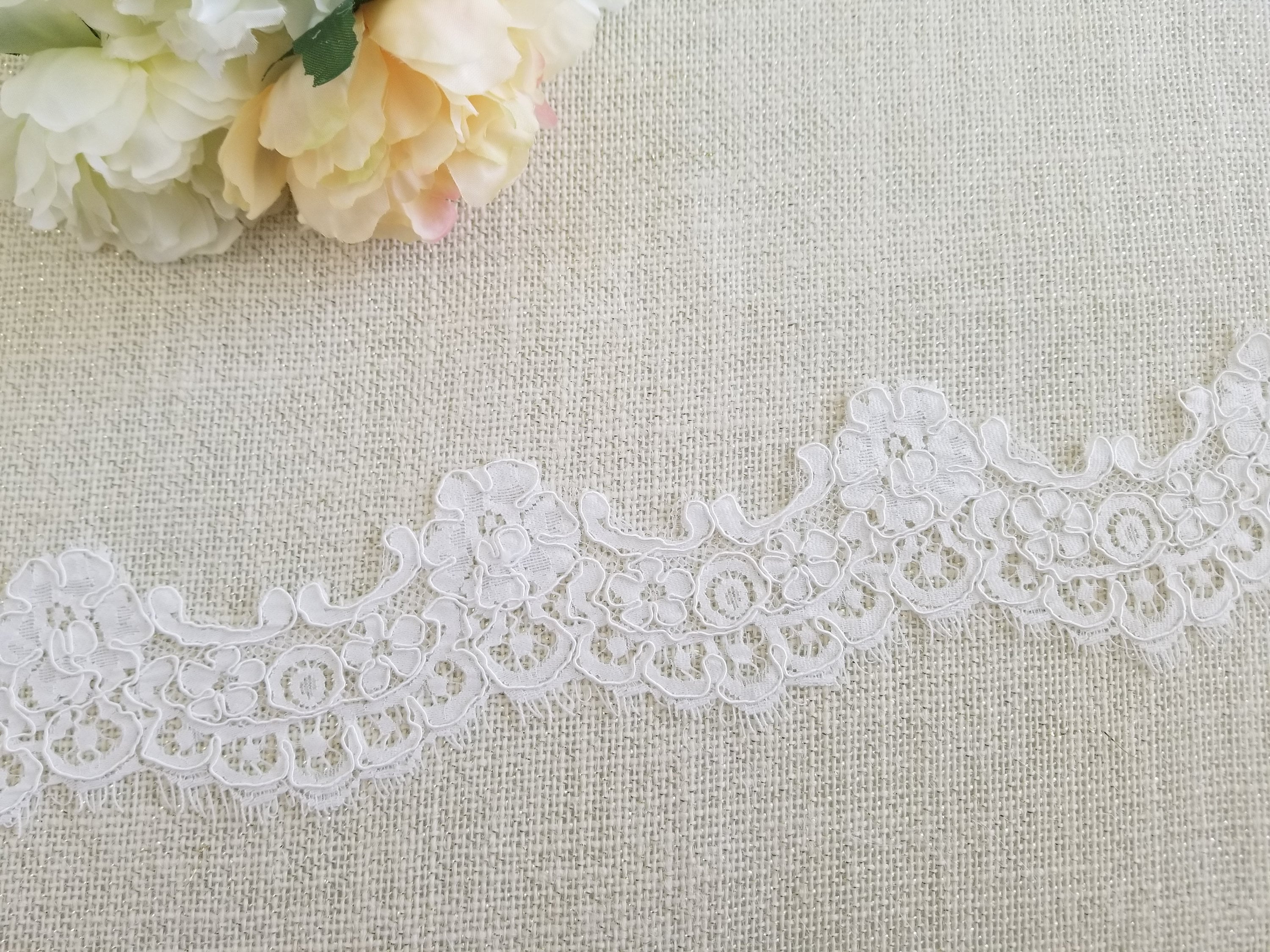 Bridal Lace Trim Off-white Lace Trim Eyelash Lace Alencon - Etsy